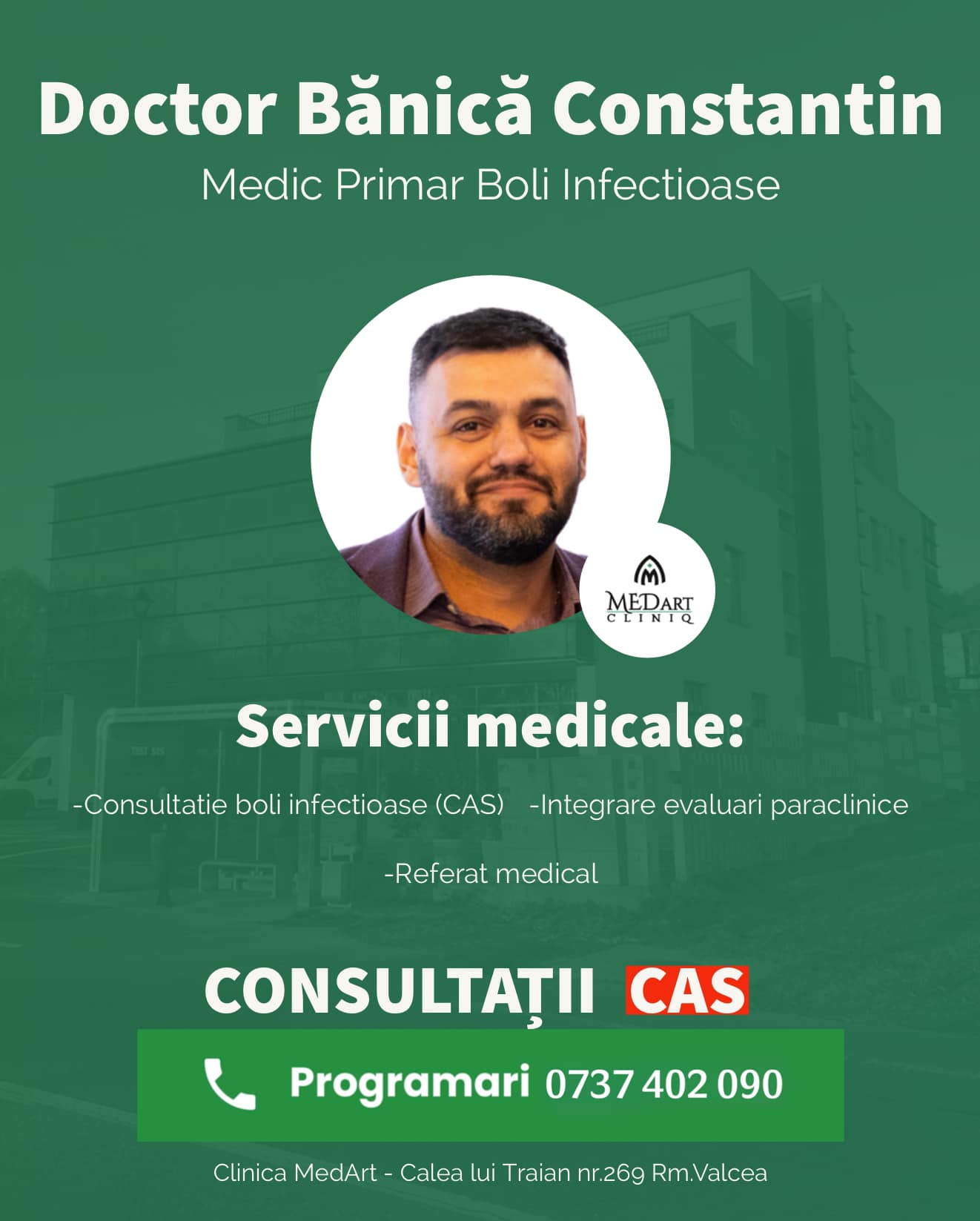 Consultatii de specialitate - BOLI INFECȚIOASE - Clinica MedArt - Rm.Valcea